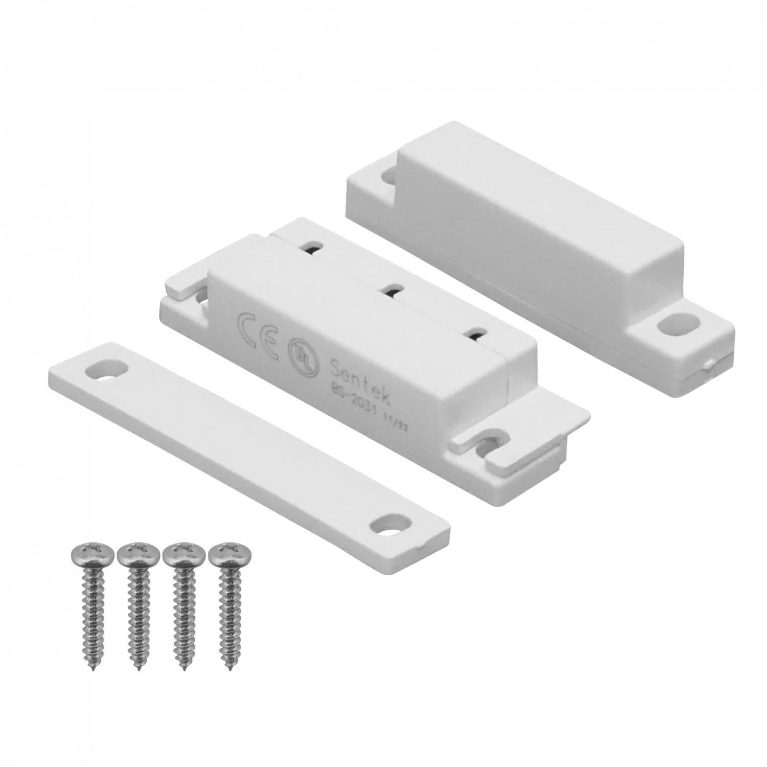Sensor magnético blanco grande con 2 contactos, Clickbox